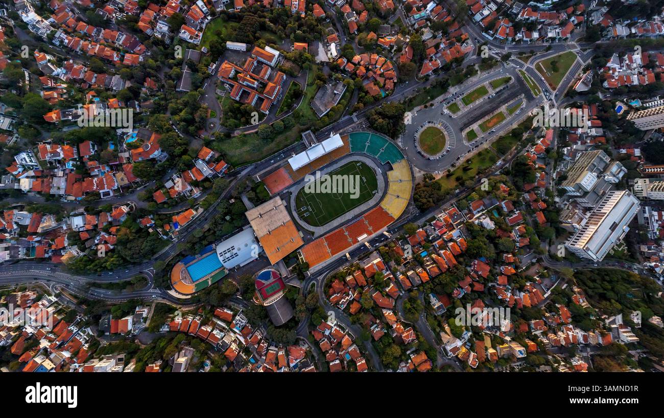 Aerial view of Pacaembu football stadium, São Paulo, Brazil Stock Photo ...