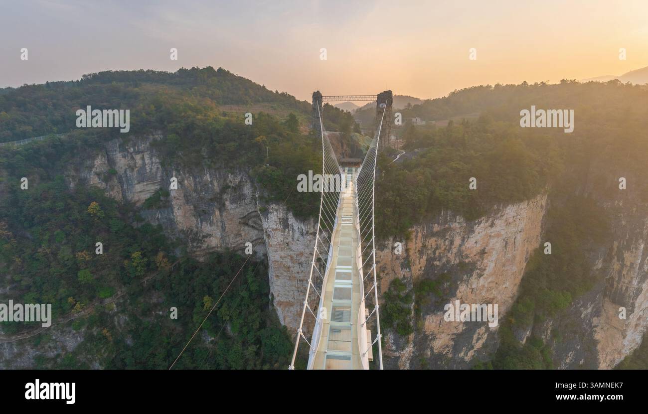 Aerial view of Zhangjiajie Glass Bridge, China Stock Photo - Alamy