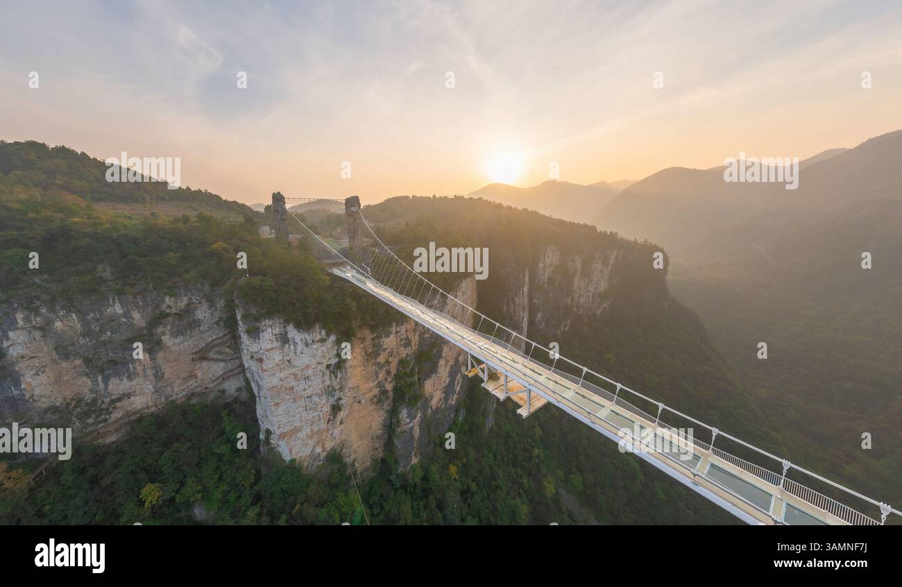Aerial view of Zhangjiajie Glass Bridge, China Stock Photo - Alamy
