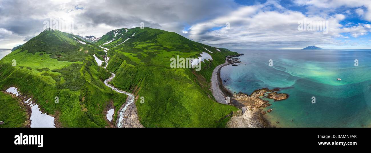 Aerial view of North Kurile Islands, Kamchatka, Russia Stock Photo - Alamy