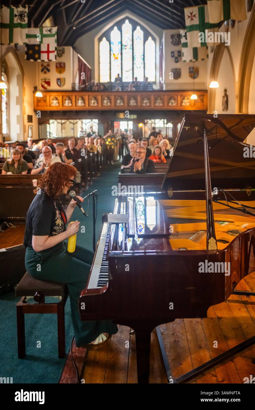 Edinburgh, Scotland. Sat 12 April 2025. Singer / songwriter Emily Scott ...