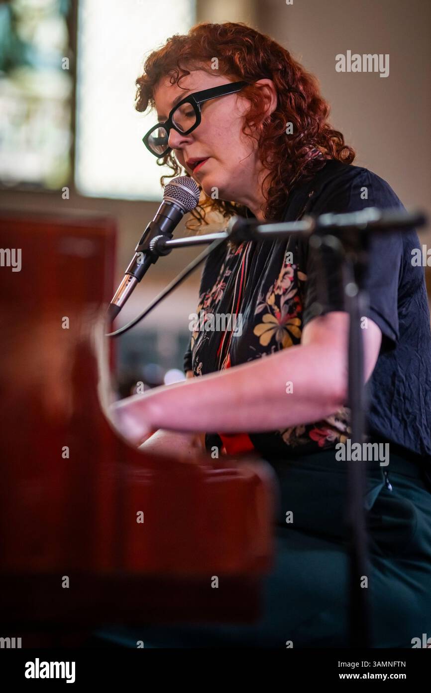 Edinburgh, Scotland. Sat 12 April 2025. Singer / songwriter Emily Scott ...