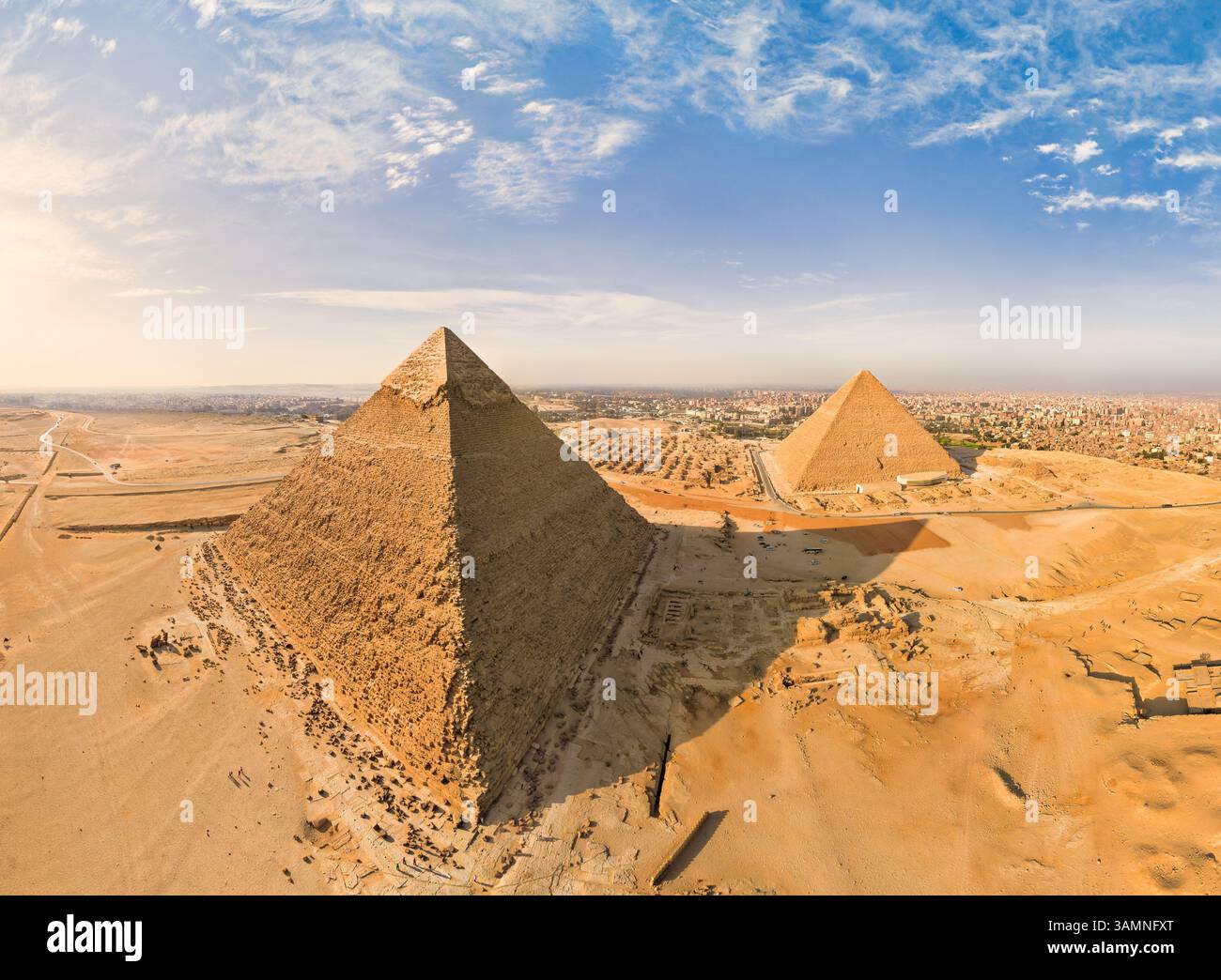 Aerial view of the Great Pyramids of Giza in Egypt Stock Photo - Alamy