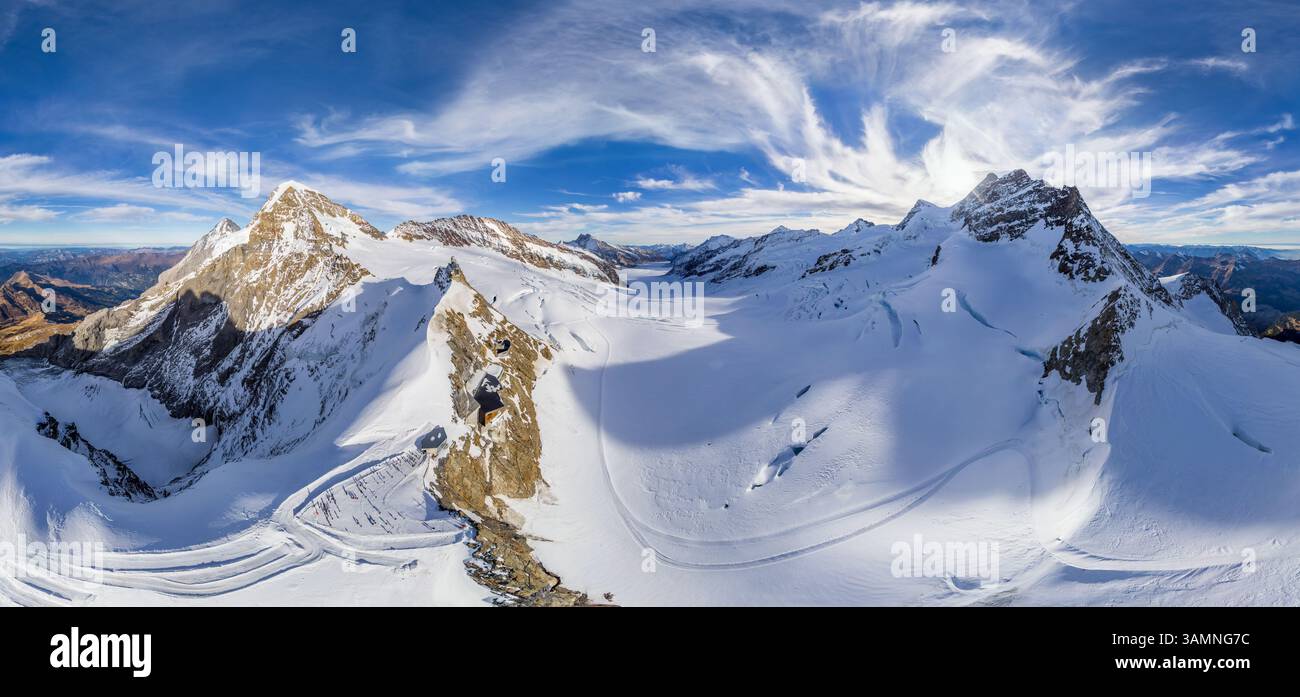 Aerial view of Jungfrau mountain chain, Switzerland Stock Photo - Alamy