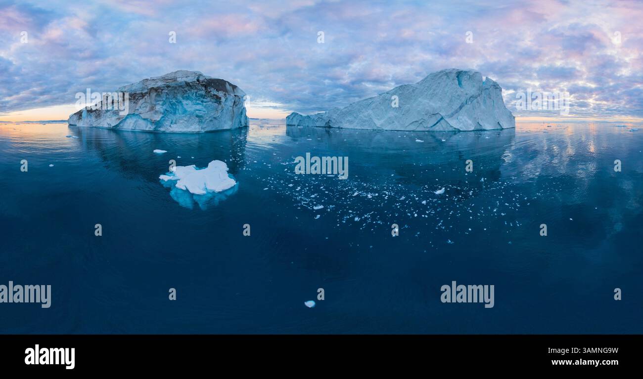Aerial view of big icebergs in Greenland Stock Photo - Alamy