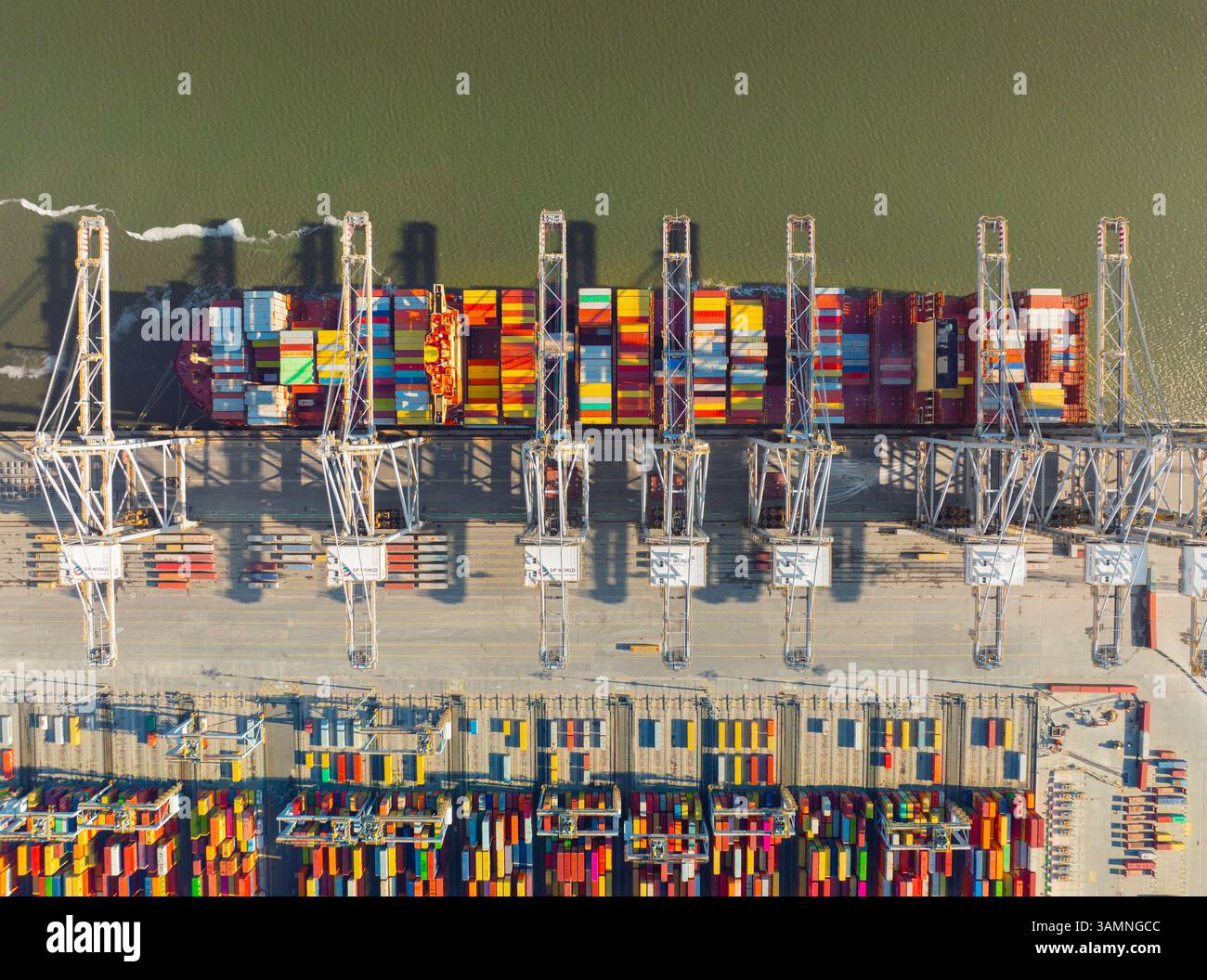 A top down view of Thames Gateway container port Stock Photo - Alamy