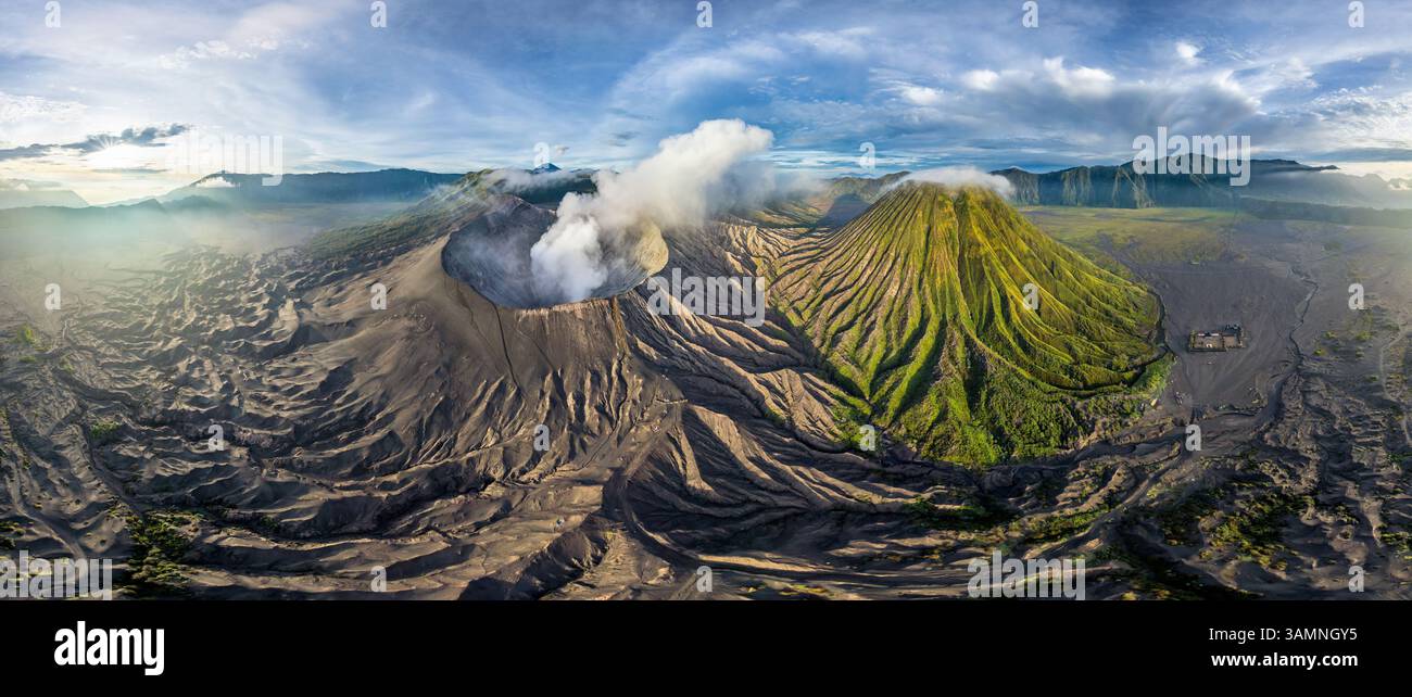 Aerial view of Bromo Tengger Semeru National Park, Indonesia Stock ...
