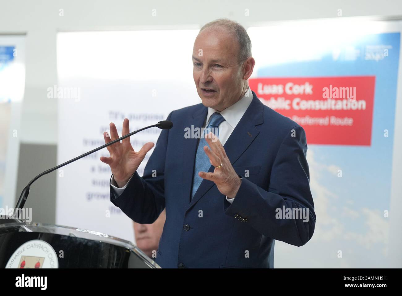 Taoiseach Micheal Martin attending the launch of the Luas Cork Emerging Preferred Route Public ...