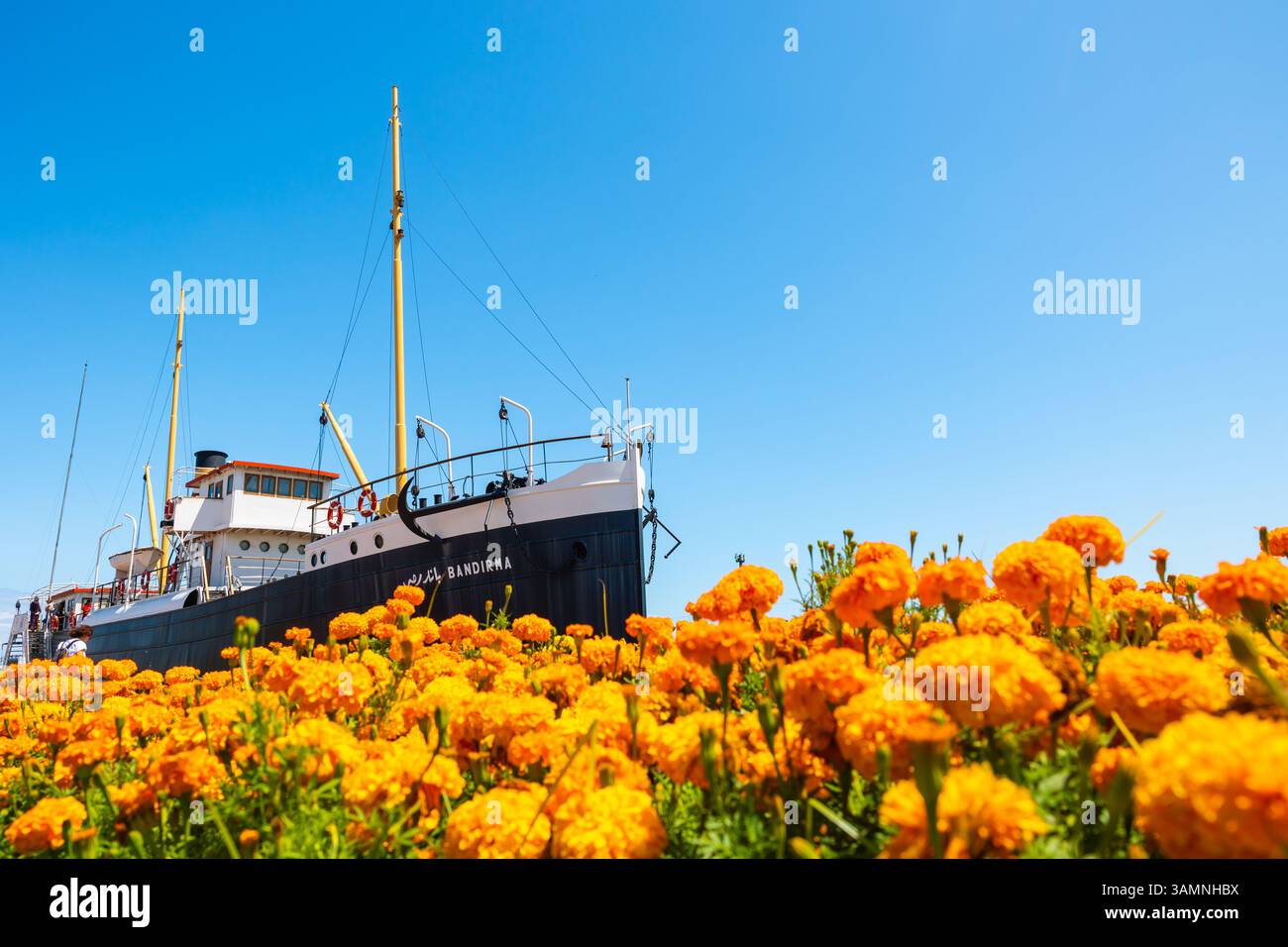 SS Bandirma or Bandirma Vapuru with flowers in the summer. May 19 ...