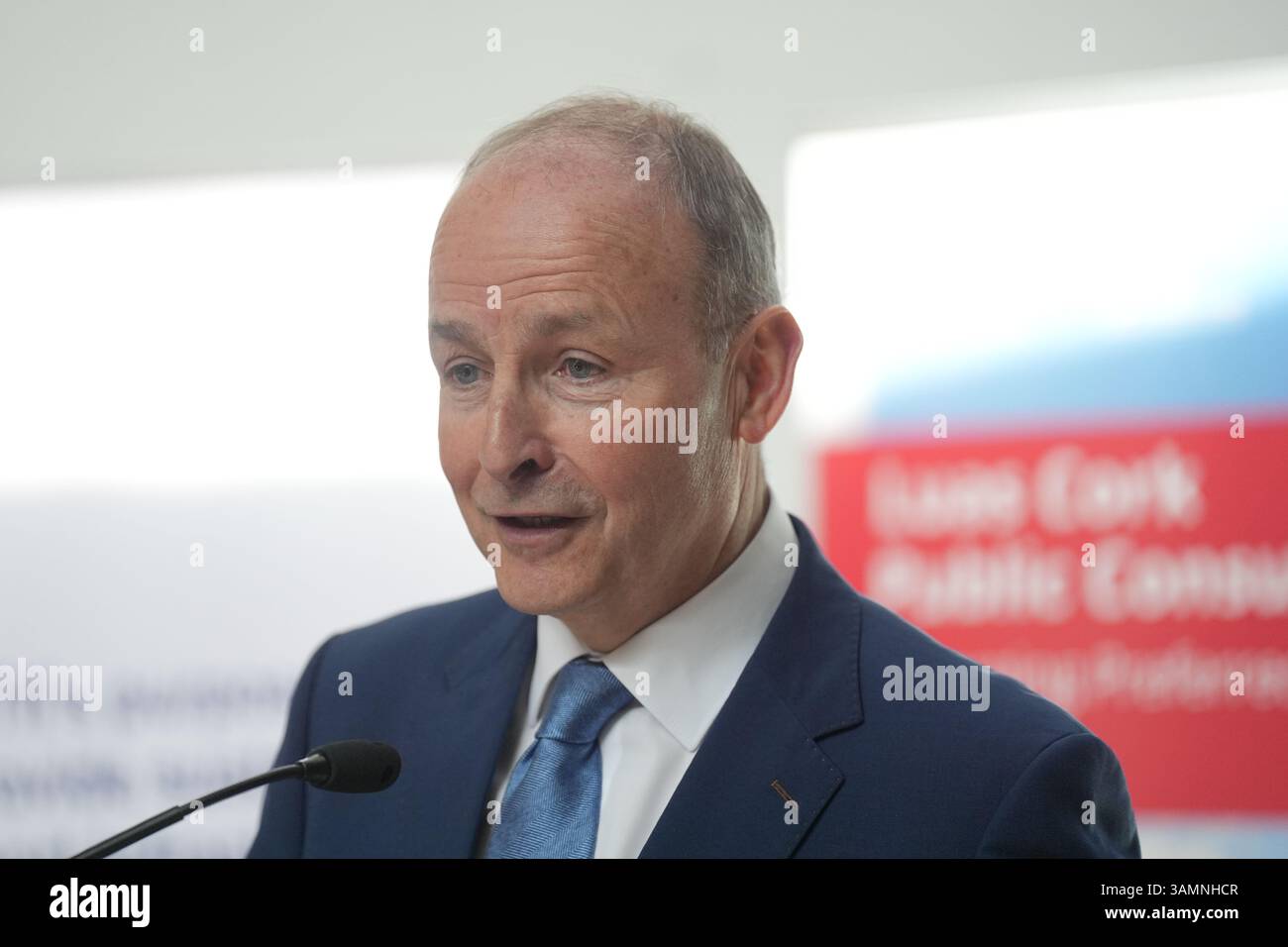 Taoiseach Micheal Martin attending the launch of the Luas Cork Emerging ...