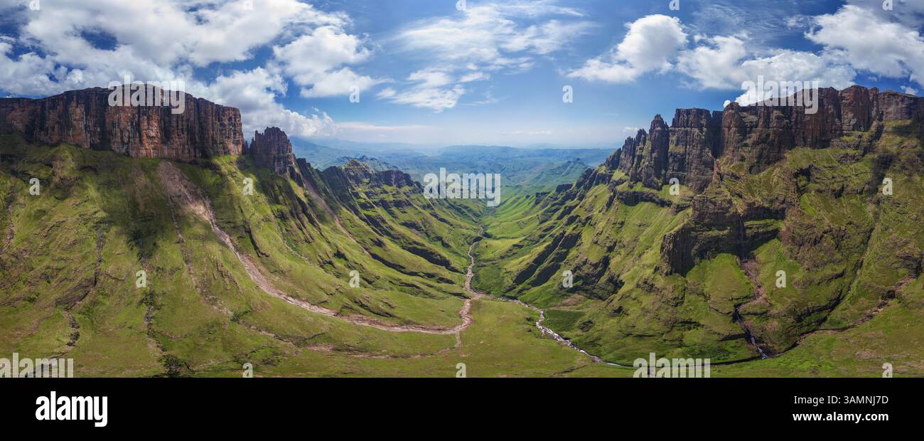 Aerial view of valley at Drakensberg, South Africa Stock Photo - Alamy