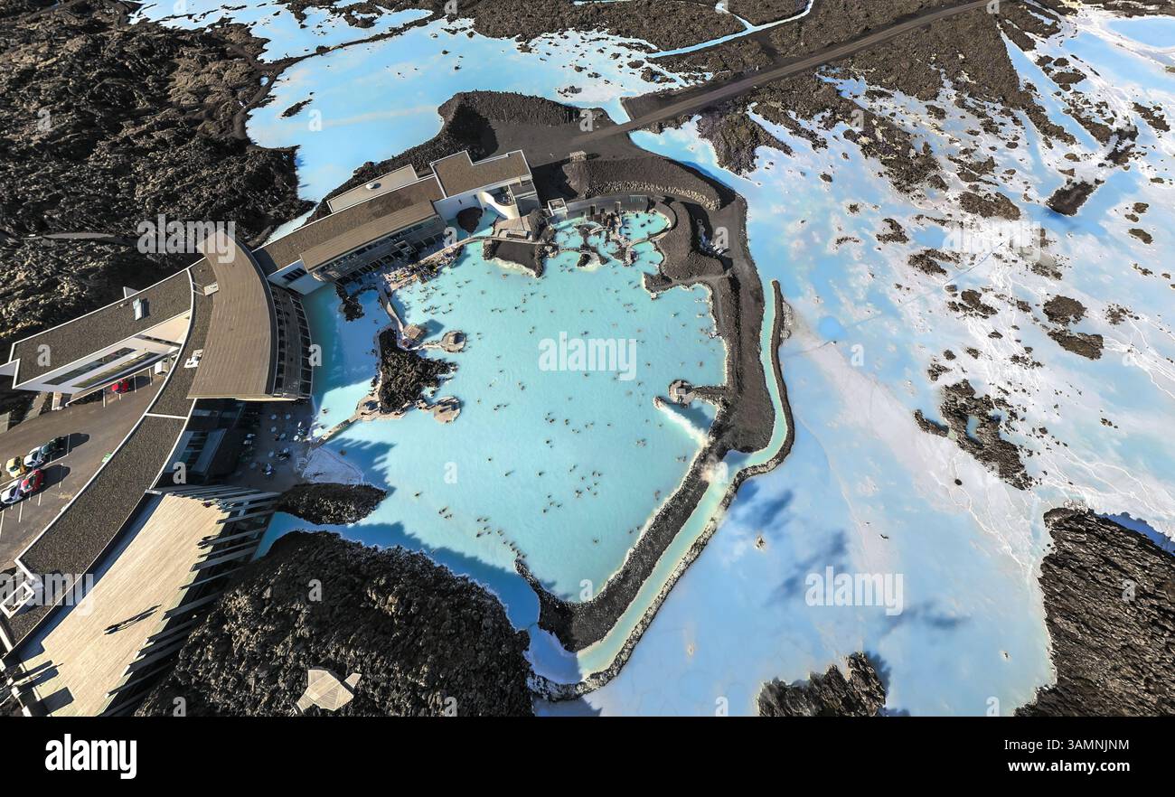 Aerial view of the Thermal Resort Blue Lagoon, Iceland Stock Photo - Alamy