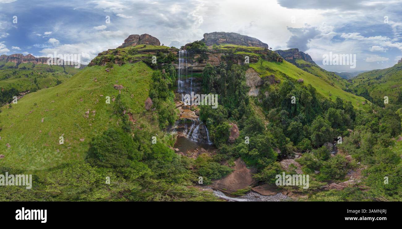 Aerial view of waterfall at Drakensberg, South Africa Stock Photo - Alamy