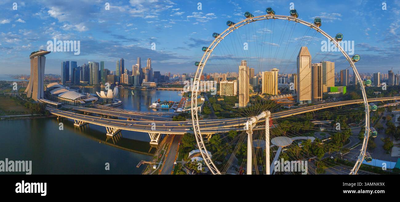 Aerial view of the Singapore Flyer observation wheel, Malaysia Stock ...