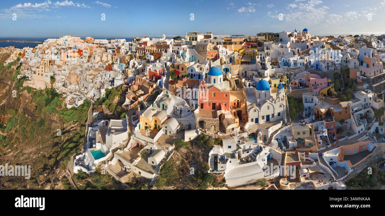 Aerial view of Thira city, Santorini, Greece Stock Photo - Alamy