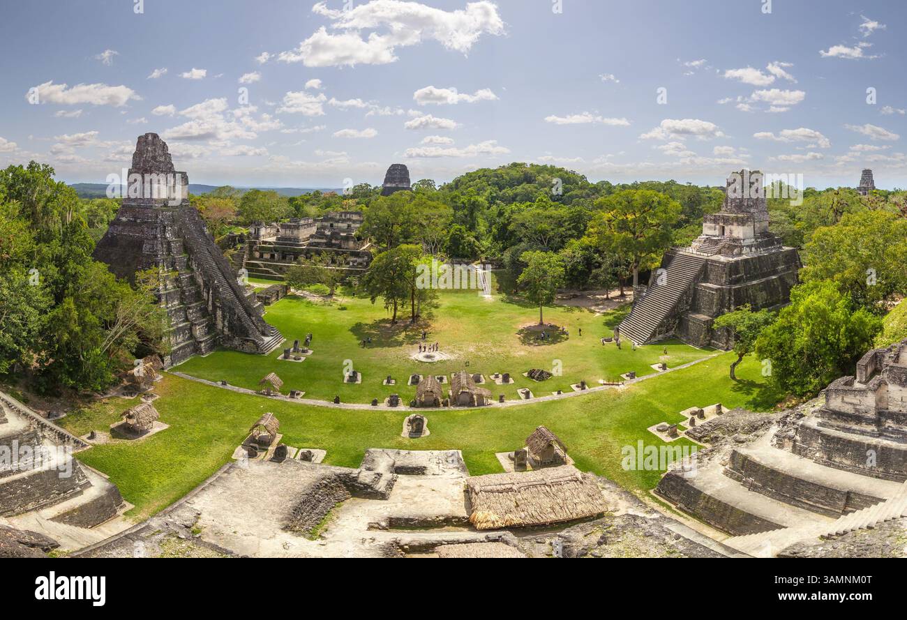 Aerial view of Maya Pyramids, Tikal, Guatemala Stock Photo - Alamy