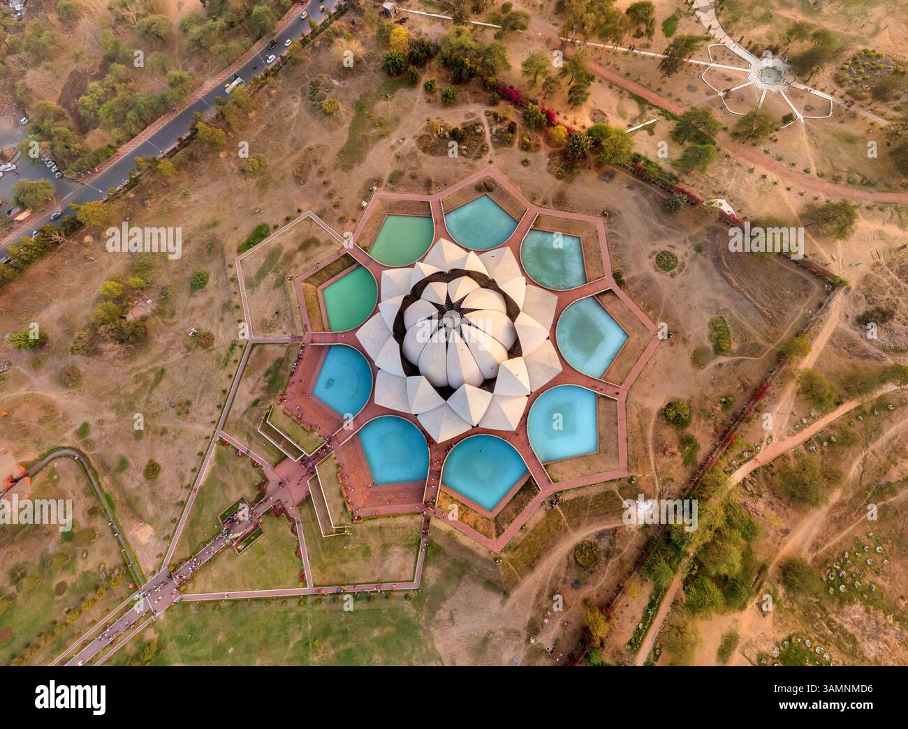 Aerial view above the Lotus Temple, Delhi, India Stock Photo - Alamy