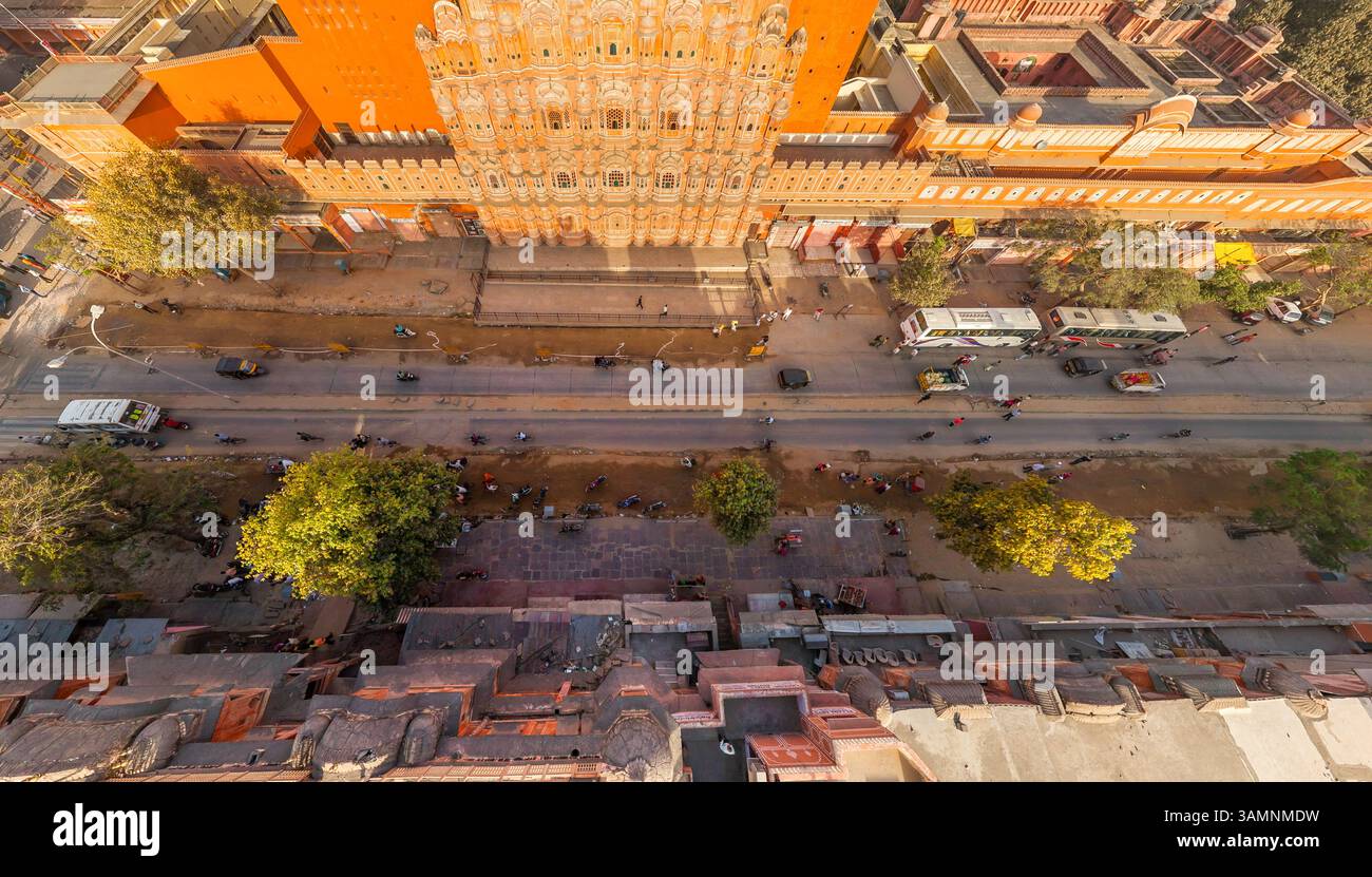 Aerial view of Hawa Mahal palace, Jaipur, India Stock Photo - Alamy