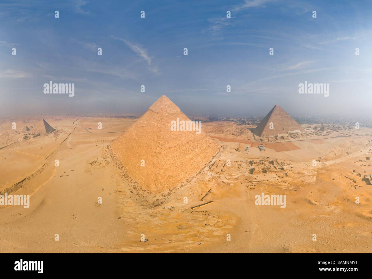 Aerial view of the pyramids in Egypt during night Stock Photo - Alamy