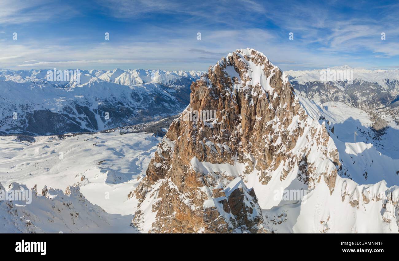 Aerial view of Courchevel ski resort, France Stock Photo - Alamy