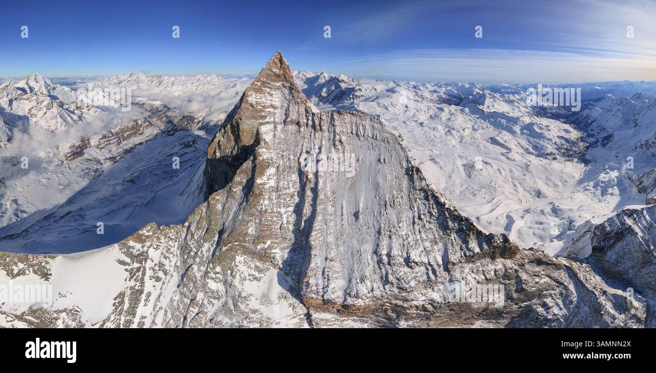 Aerial view of the Matterhorn Mountain, Switzerland Stock Photo - Alamy