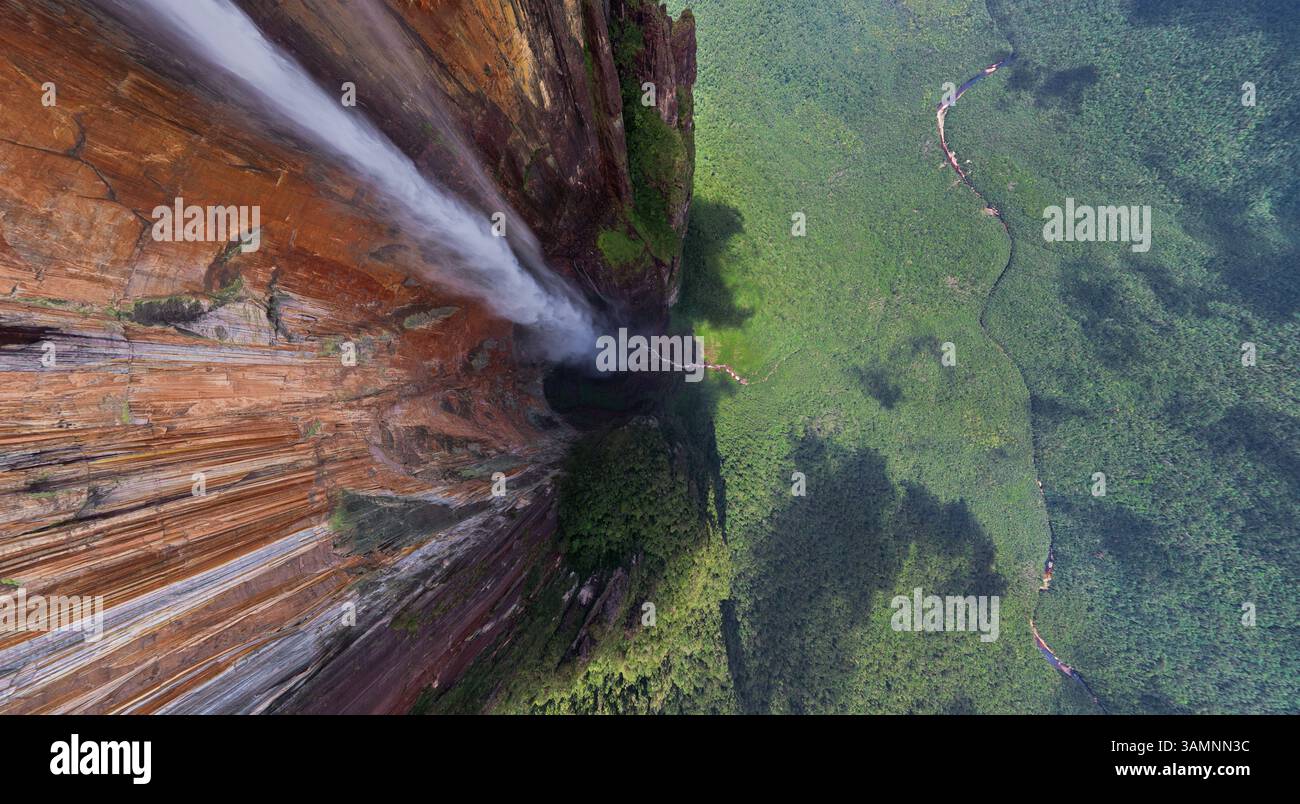 Aerial view above of Angel Falls, Venezuela Stock Photo - Alamy