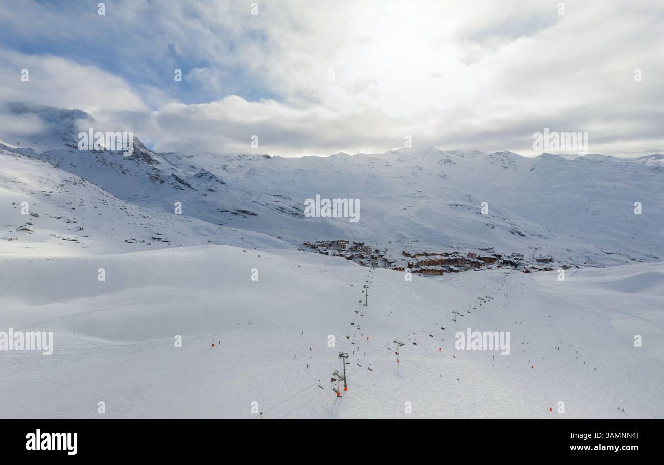 Aerial view of Courchevel ski resort station. France Stock Photo - Alamy