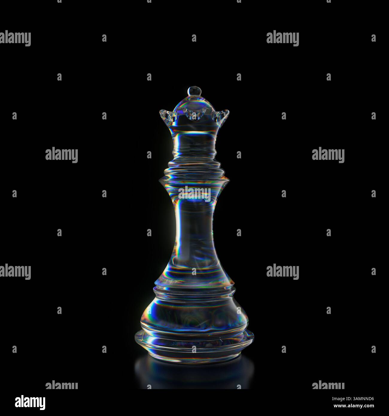 A regular queen chess piece on an isolated studio background - 3D ...