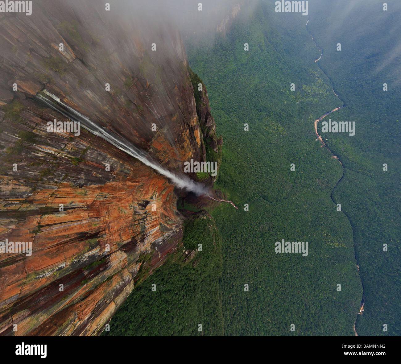Aerial view above of Angel Falls, Venezuela Stock Photo - Alamy