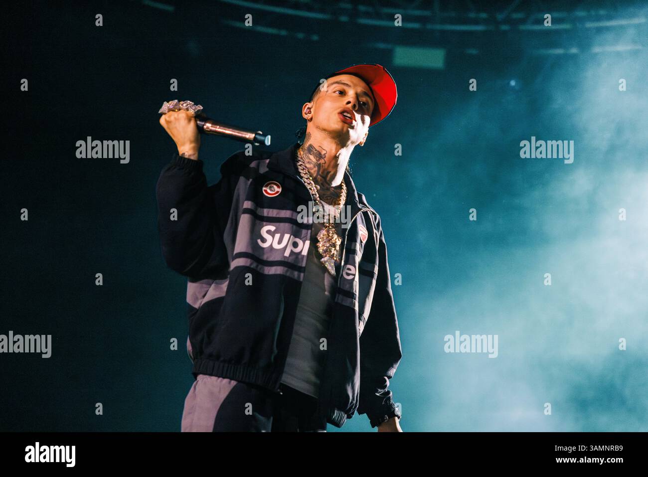 British rapper Central Cee (Oakley Neil H. T. Caesar-Su) performs live ...