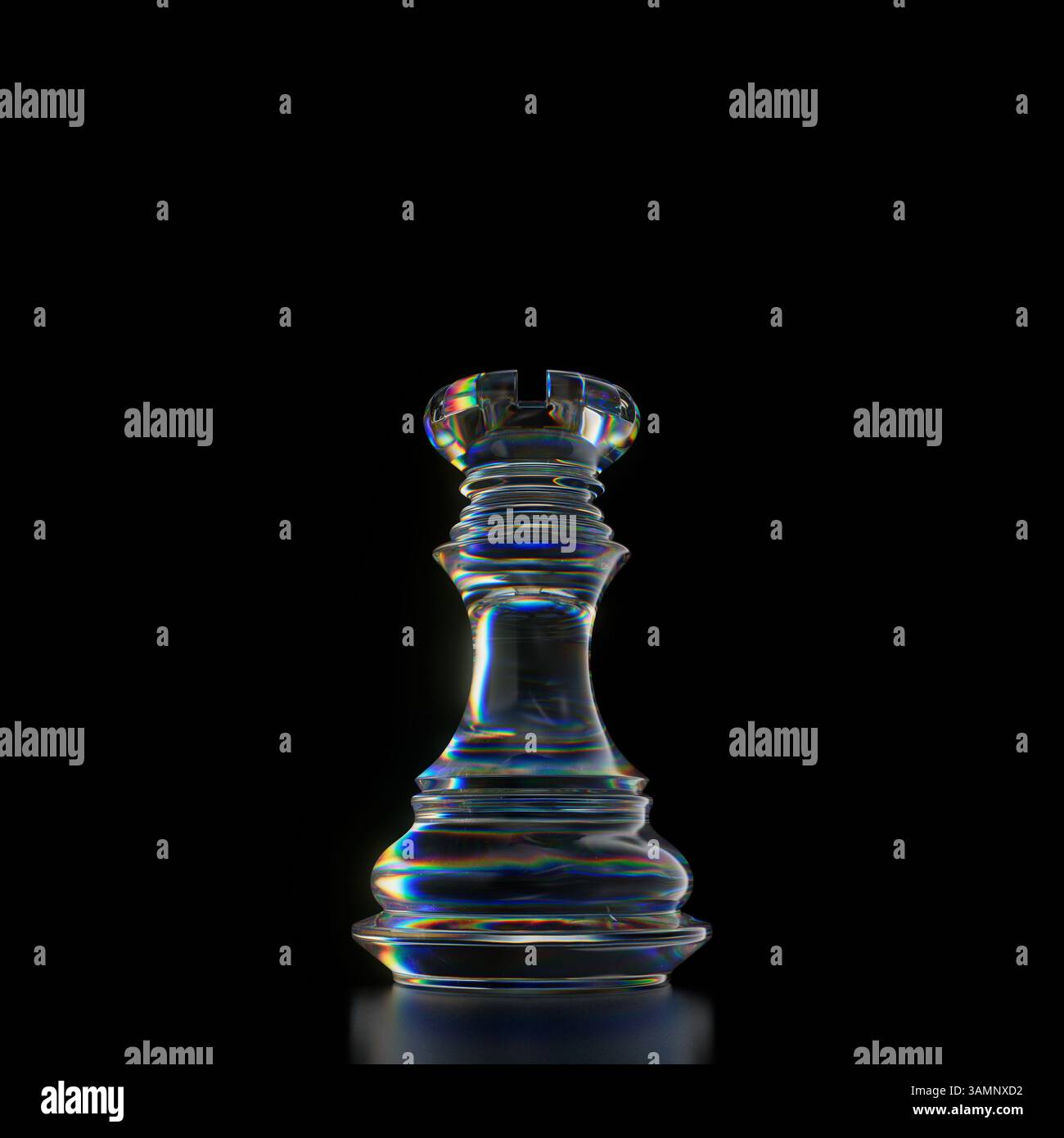 A regular castle chess piece on an isolated studio background - 3D ...