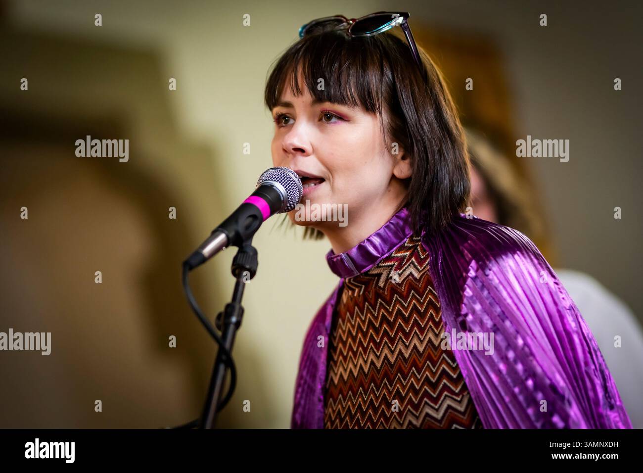 Edinburgh, Scotland. Sat 12 April 2025. Scottish group Sarah / Shaun ...