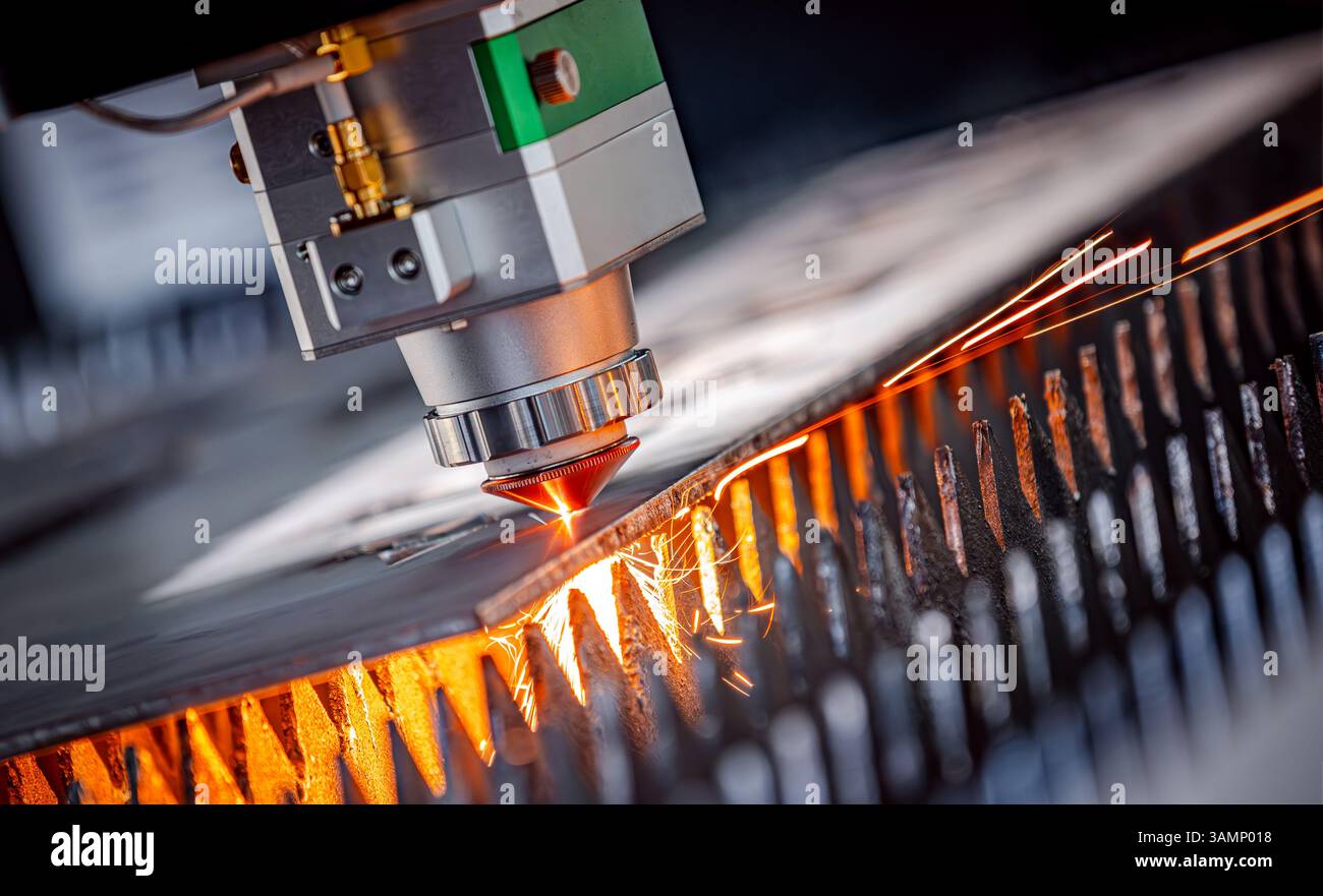 CNC Laser cutting of metal, modern industrial technology Making ...