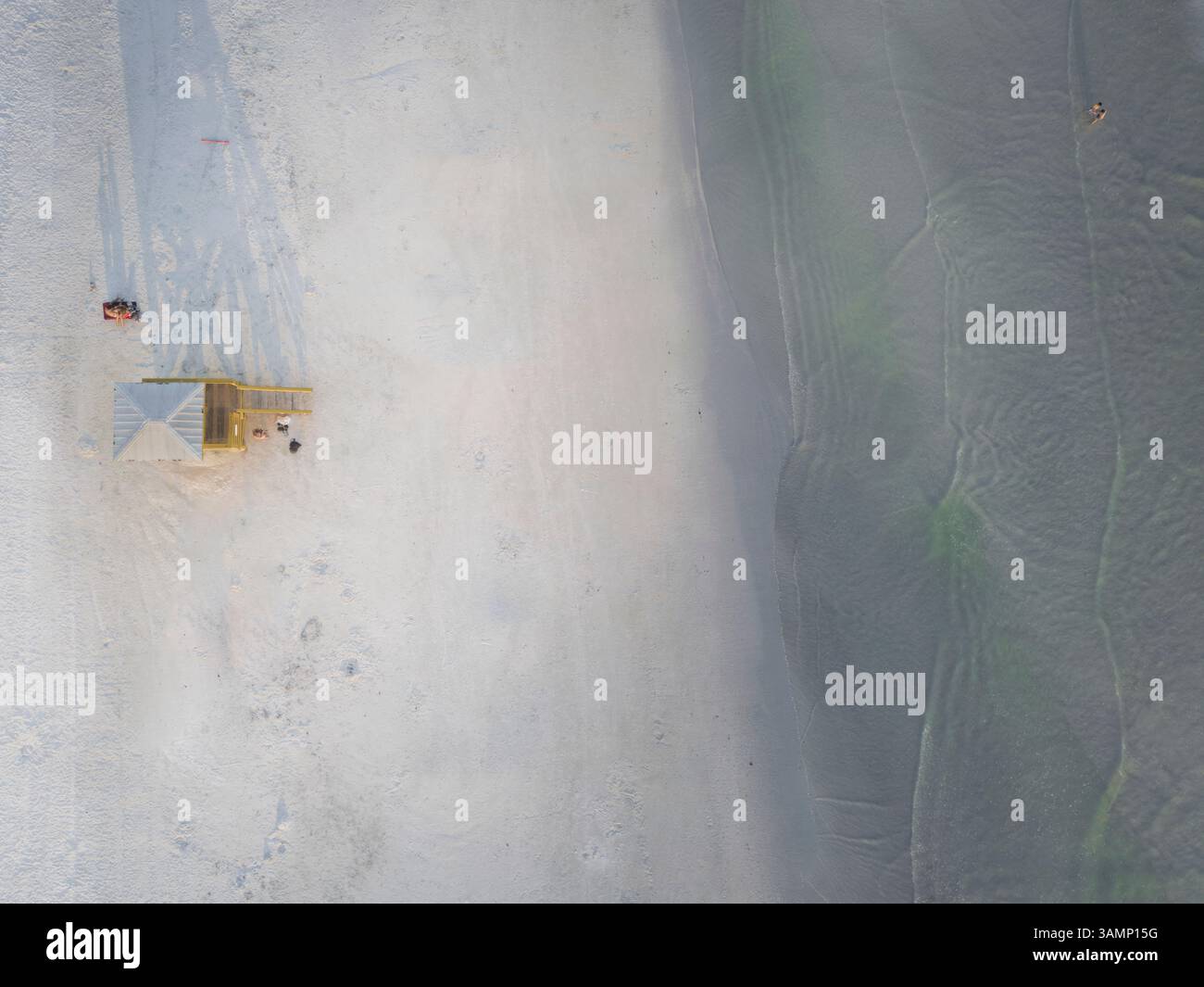 Aerial view of a beautiful tropical beach with clear water and ...