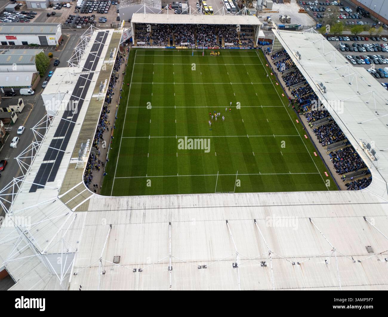 Aerial image of The Halliwell Jones Stadium in Warrington UK Stock ...