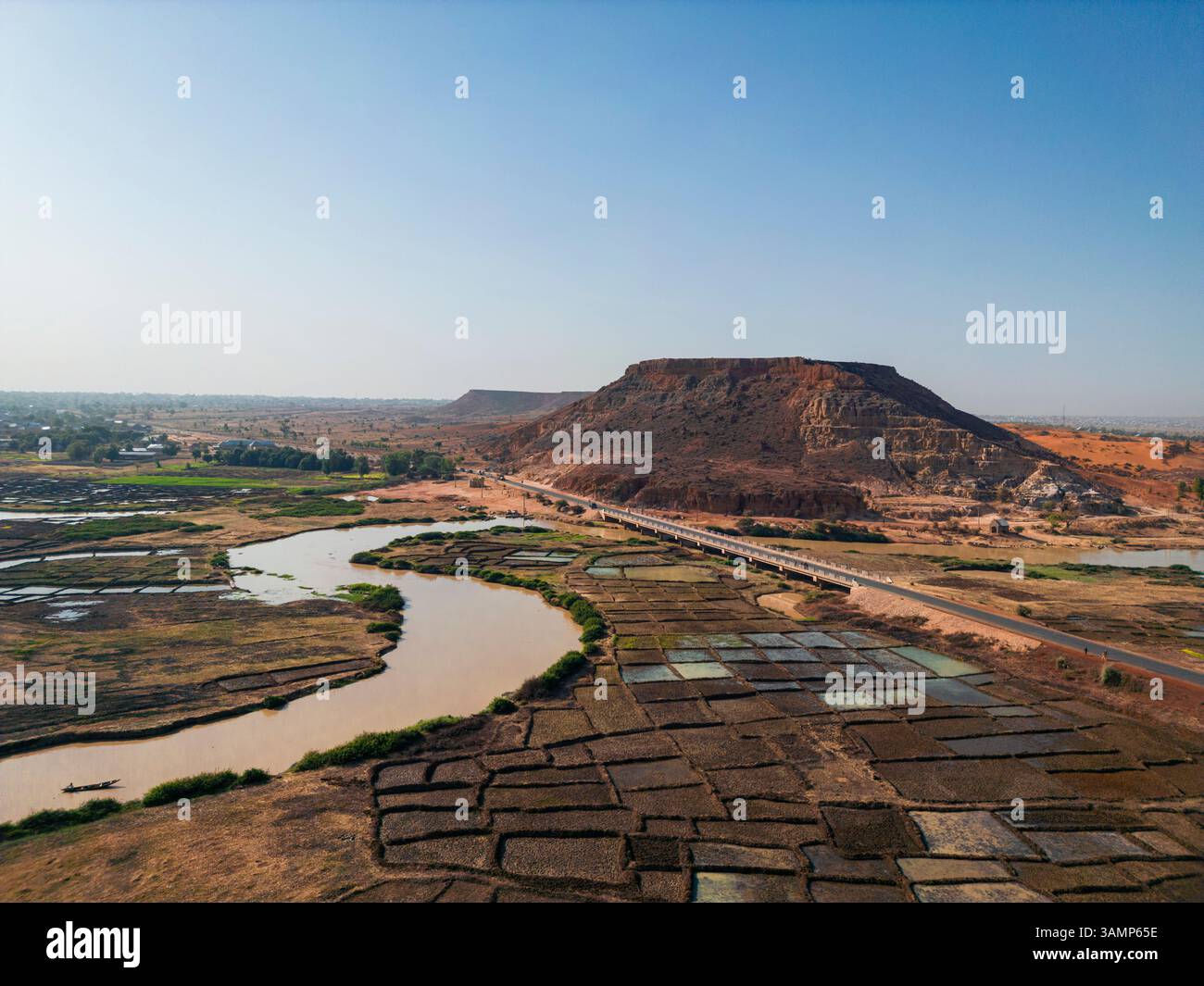 Aerial view of duku-tarasa gwandu ridge area with scenic farmland and a ...