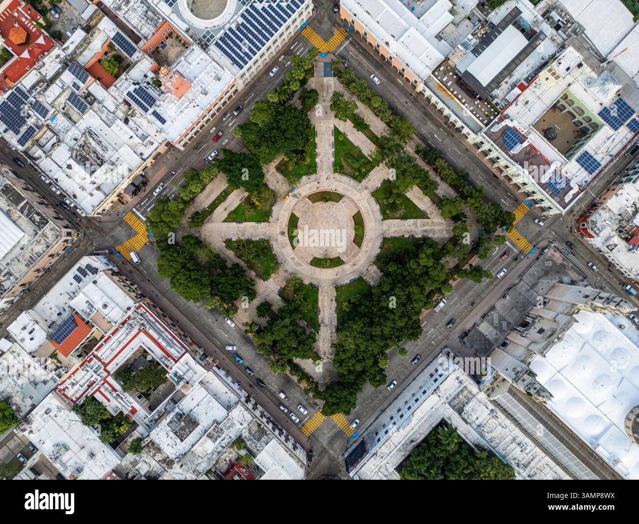 Aerial View of Plaza Grande, City Center of Merida, Yucatan, Mexiko ...