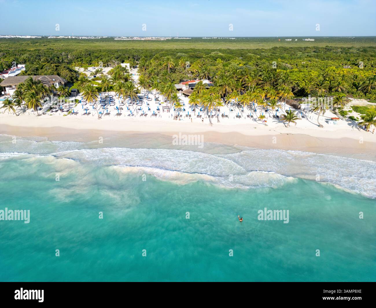 Aerial View of Playa Paraíso, Tulum, Quintana Roo, Mexico Stock Photo ...