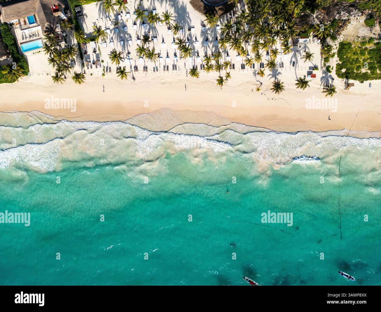 Aerial View of Playa Paraíso, Tulum, Quintana Roo, Mexico Stock Photo ...