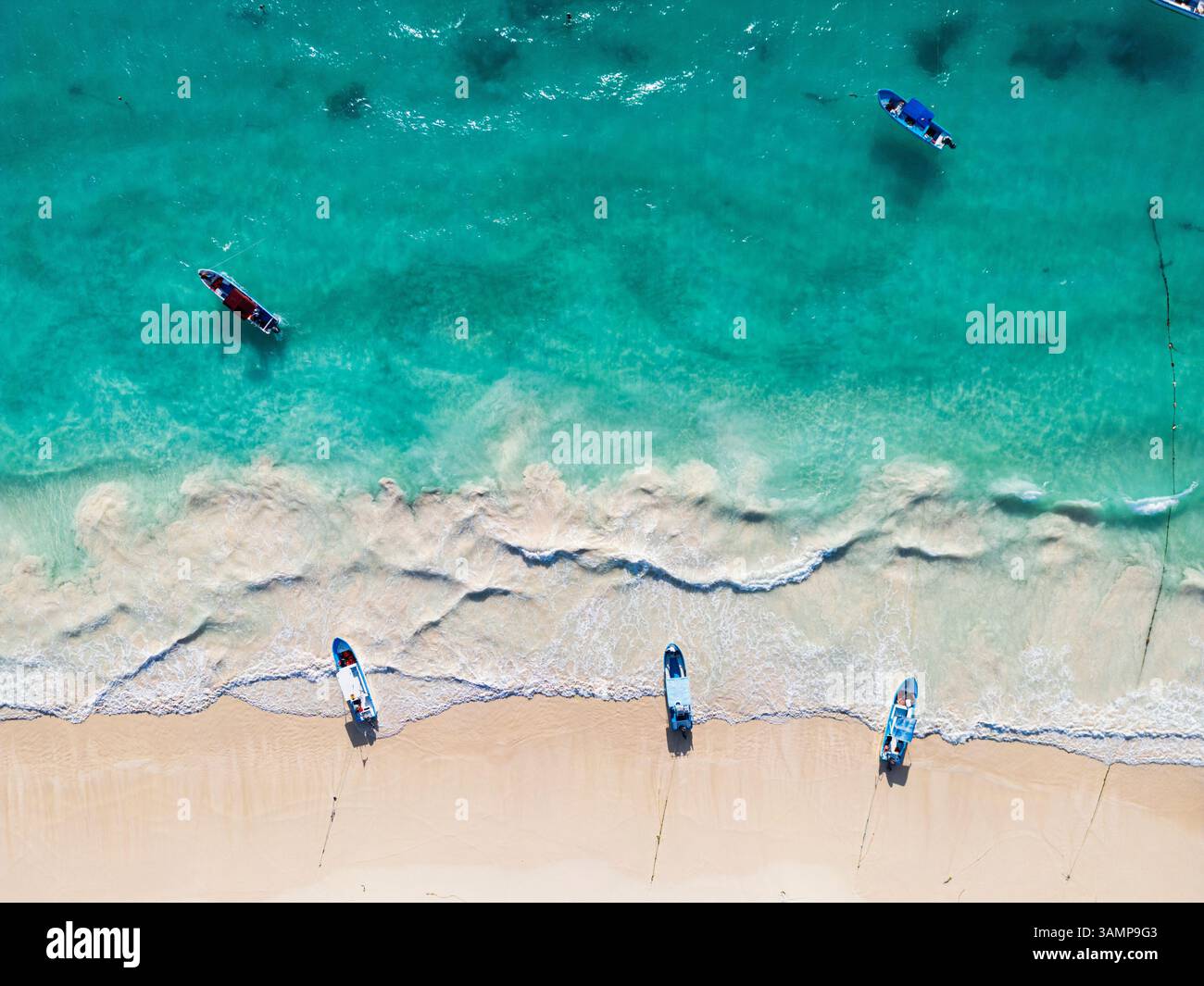Aerial View of Boats at Riviera Maya, Tulum, Quintana Roo, Mexico Stock ...