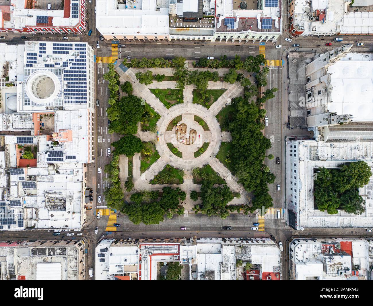Aerial View of Plaza Grande, City Center of Merida, Yucatan, Mexico ...