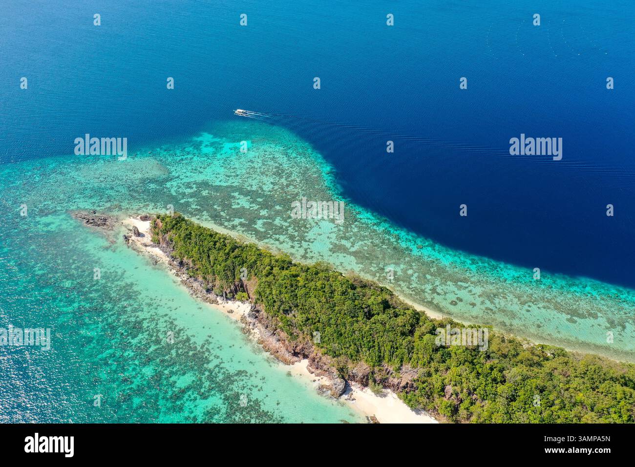 Aerial view of Malcapuya Island, Culion, Palawan, Philippines Stock ...