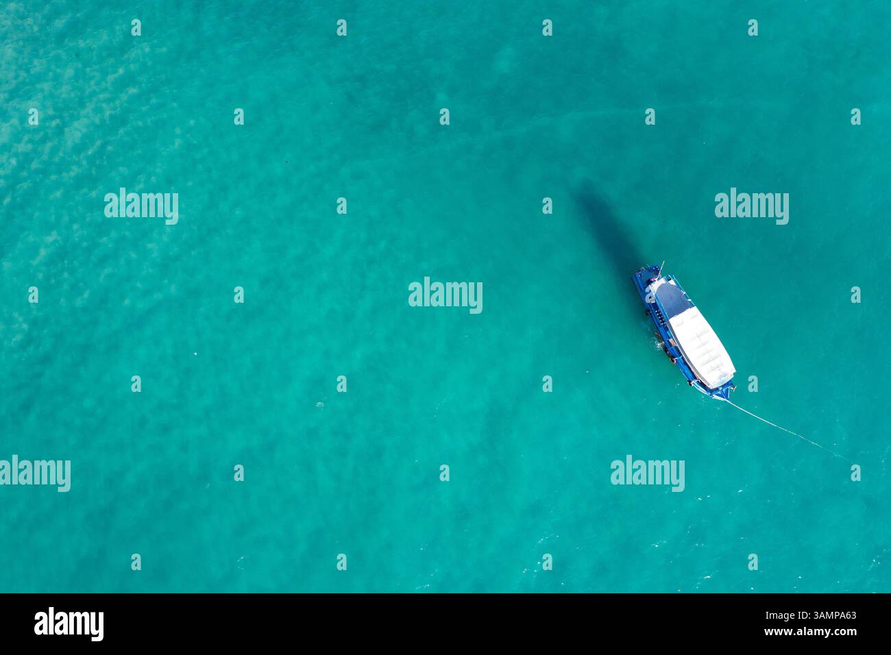 Aerial view of a boat at Sunset Beach, Koh Rong Sanloem, Cambodia Stock ...