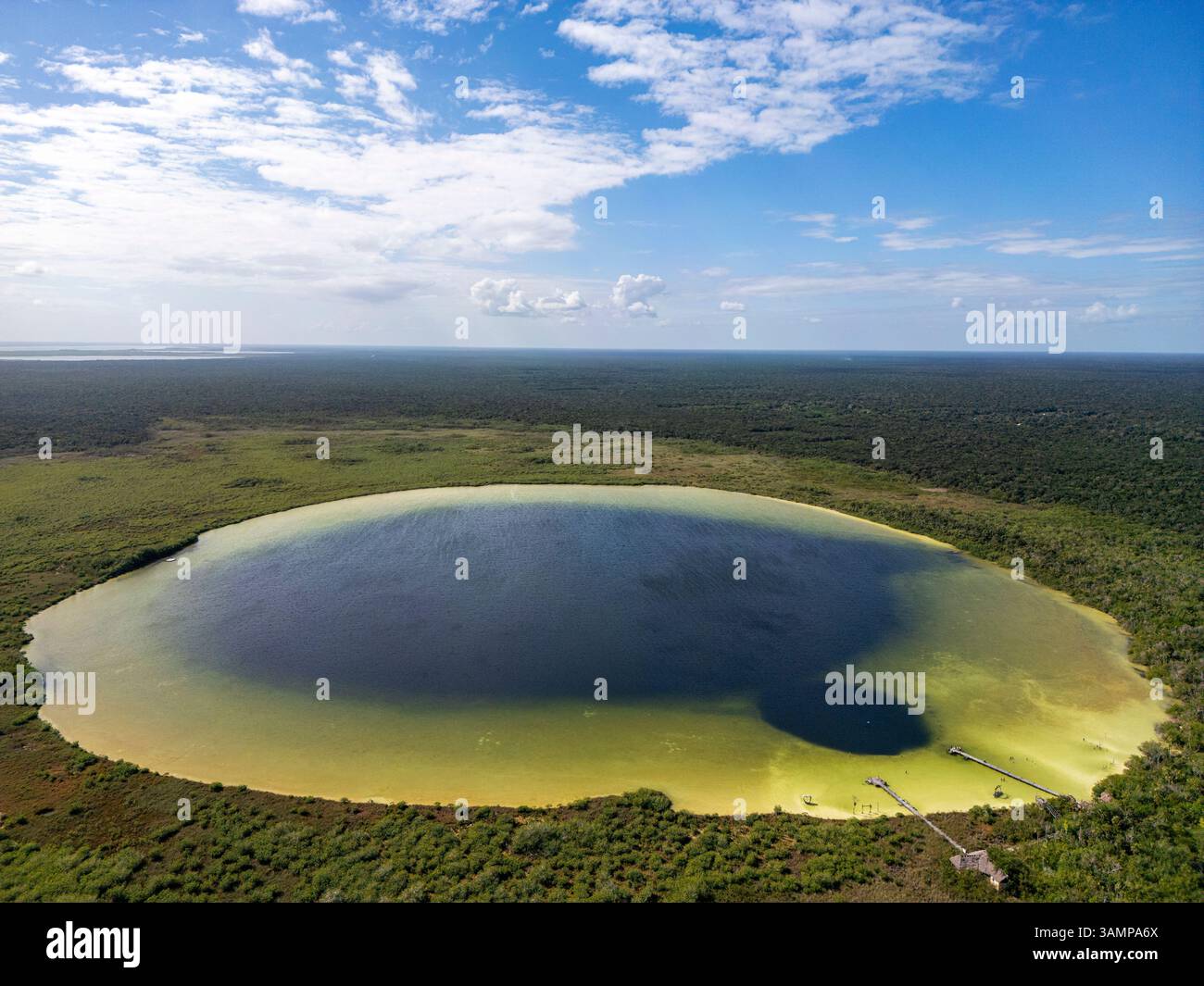 Aerial View of Lagoon kaan luum, Tulum, Quintana Roo, Mexico Stock ...