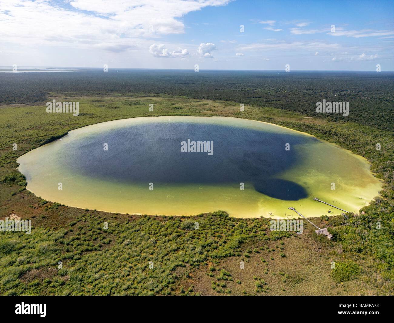 Aerial View of Lagoon kaan luum, Tulum, Quintana Roo, Mexico Stock ...