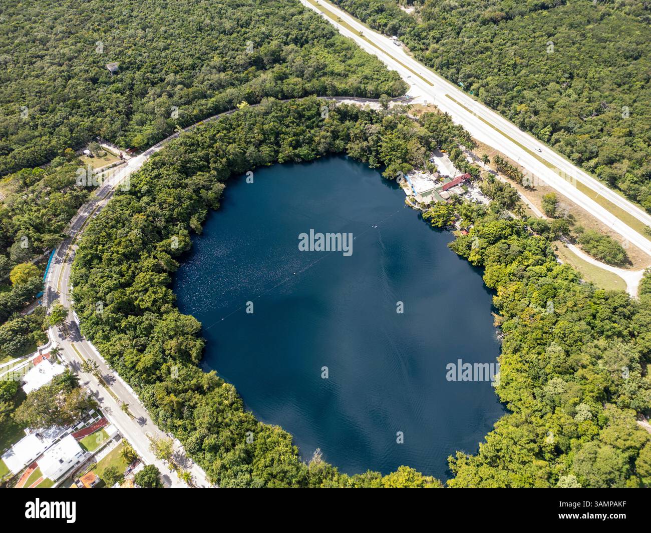Aerial view bacalar mexico cenote hi-res stock photography and images ...
