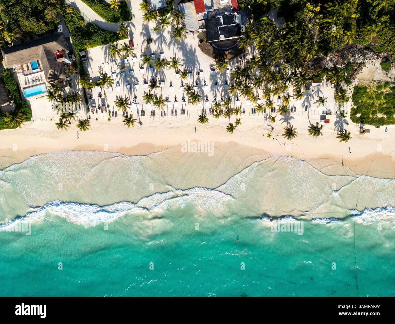 Aerial View of Playa Paraíso, Tulum, Quintana Roo, Mexico Stock Photo ...