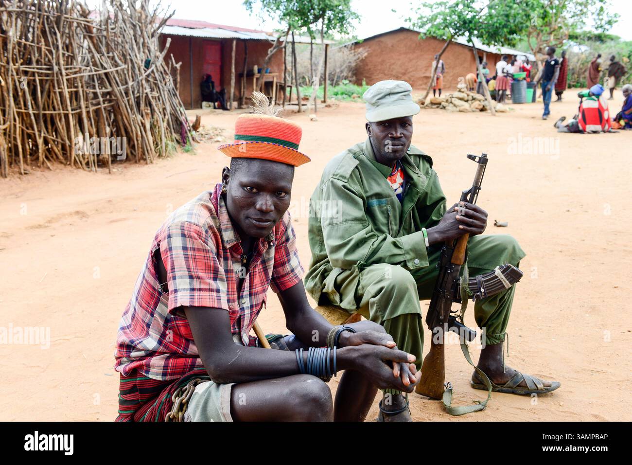 UGANDA, Karamoja, Kaabong, Karimojong, tribe, village Lochom, local ...