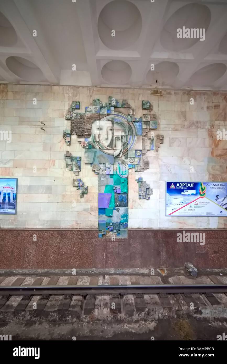 Tashkent, Uzbekistan – March 23, 2025, Inside the Gafur Gulom Metro ...