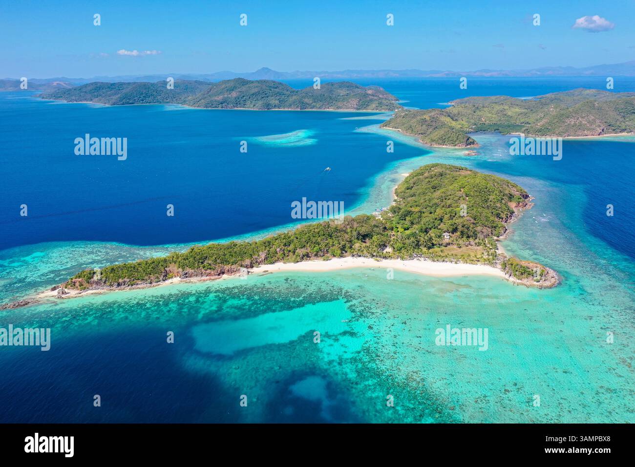 Aerial view of Malcapuya Island, Culion, Palawan, Philippines Stock ...
